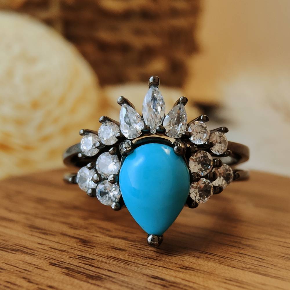 Square Cut Turquoise Engagement Ring – Retro Turquoise